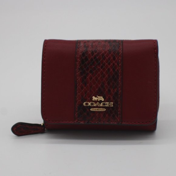 Coach | Bags | Coach Small Trifold Snake Wallet In Colorblock | Poshmark
